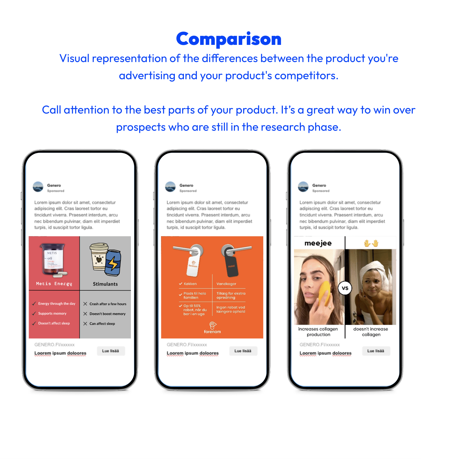 Paid Social Ad format examples - Genero